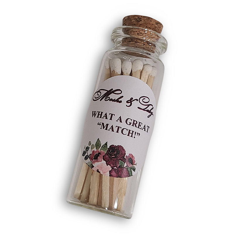 Personalized Mini Match Glass Bottle (More designs available upon requ ...